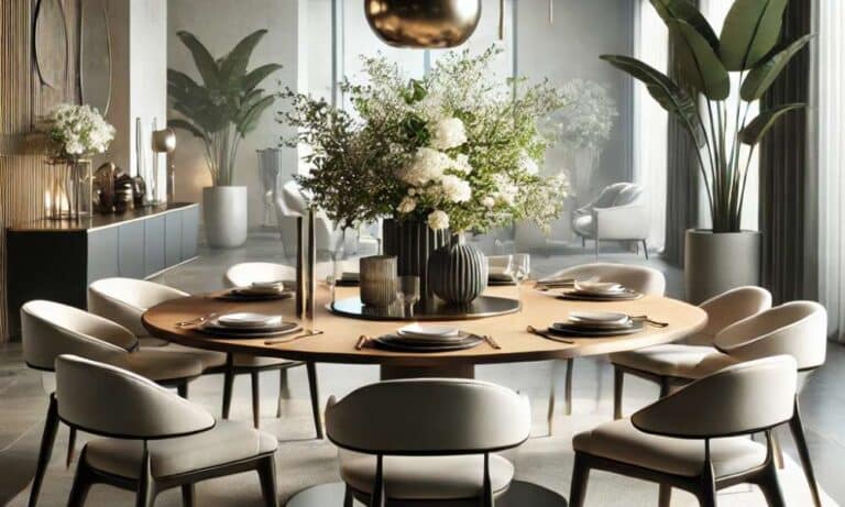 Modern Round Dining Table Decor Ideas - HomeEPlanner